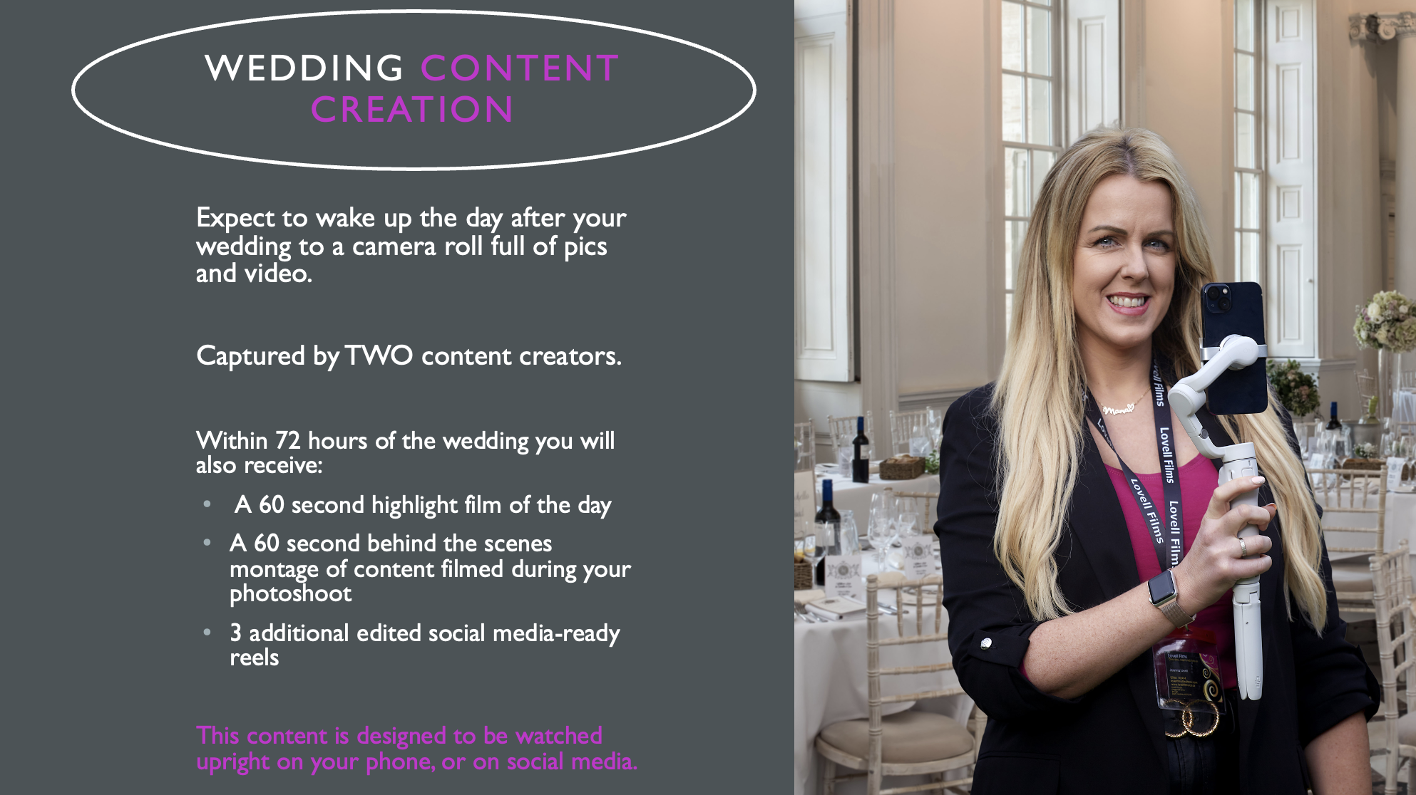 Lovell Films – Wedding Videographer and Wedding Content Creator